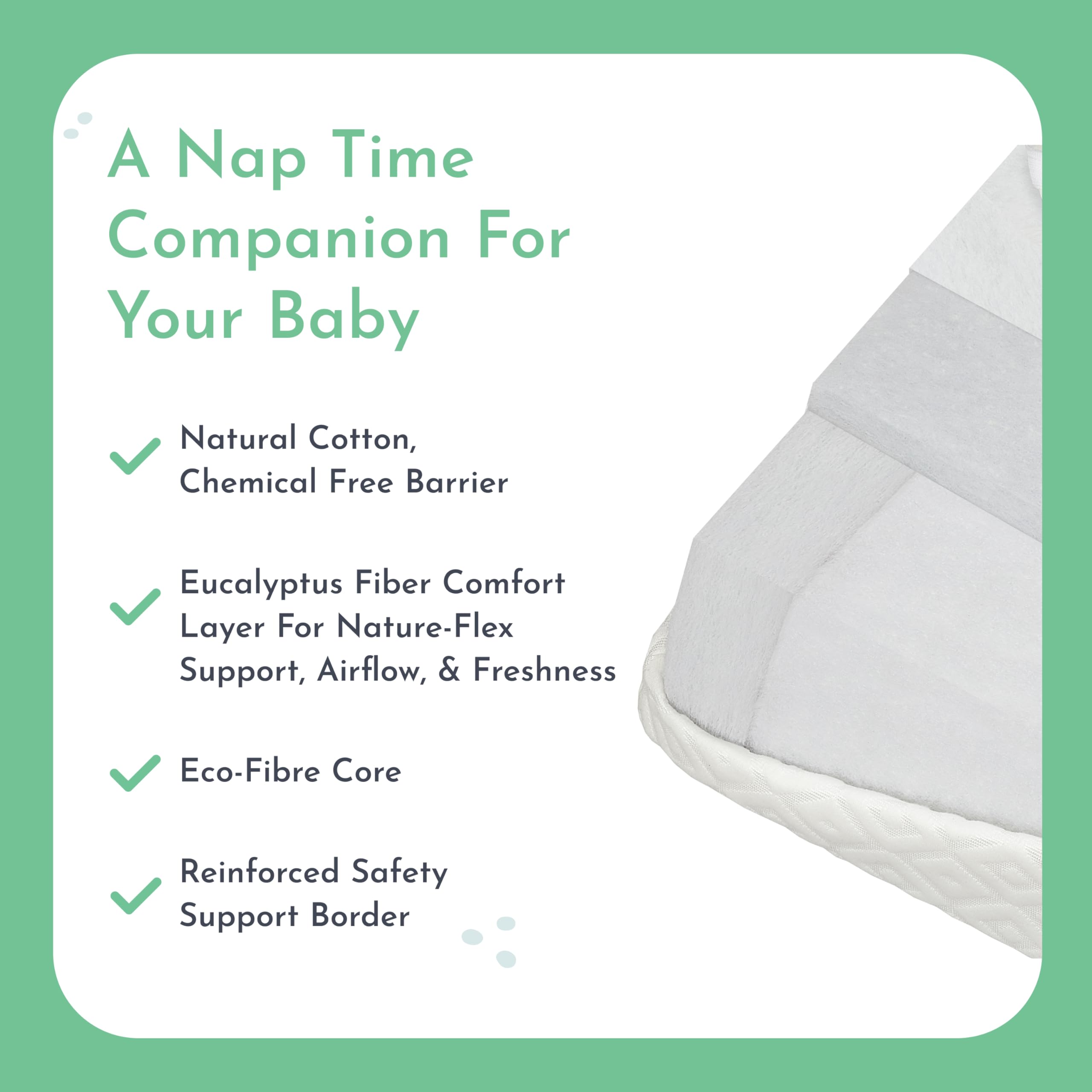 Evolur Sleep Comfort Lite Plus with Natural Eucalyptus Fiber Crib and Toddler Mattress, Greenguard Gold Certified