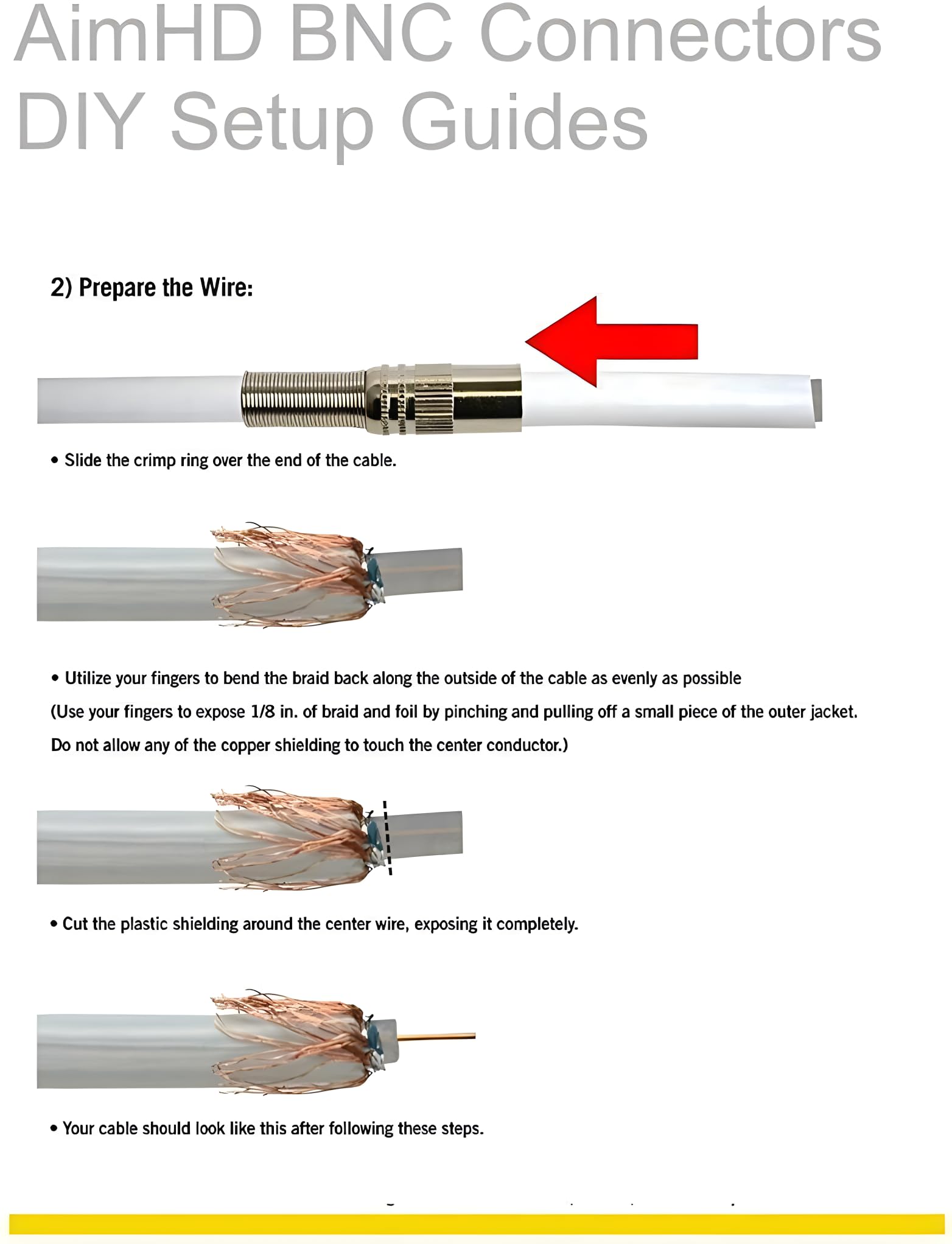 AIMHD 10 Pack BNC Male Connectors RG59 RG6 Screw-on Gold Plated Coaxial Terminal for CCTV Security Surveillance Camera Video Cables