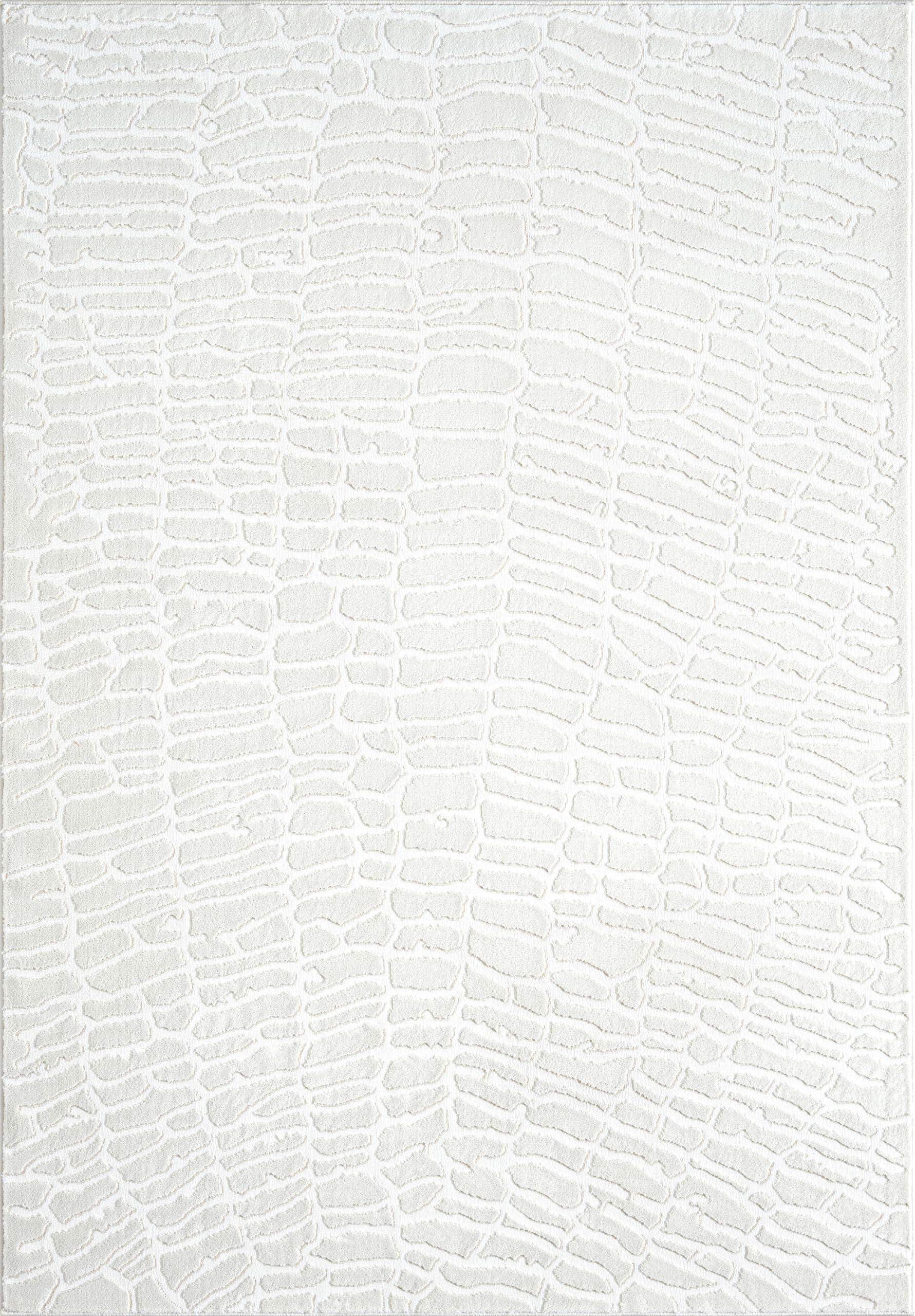 Abani Cream Area Rug for Living Room, Bedroom - Pebble Pattern - 8 x 10 - Durable & Easy to Clean