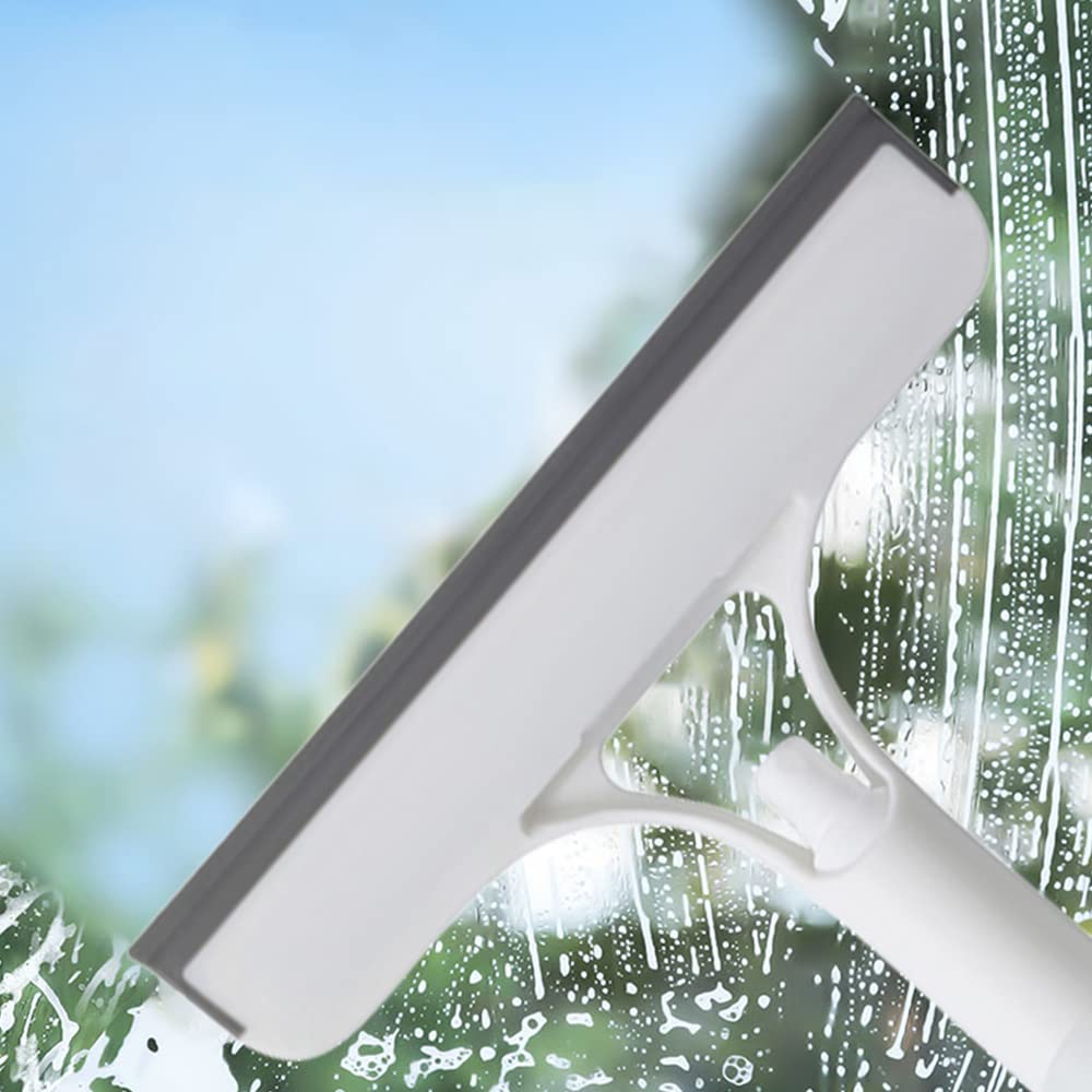 3 in 1 Window Cleaning Tool for Car Indoor Outdoor High Windows, 2023 New Window Squeegee with Spray, Multifunction Magic Broom Brush Squeeze Silicone Broom Sweeping Shower Squeegee (Blue, 1)