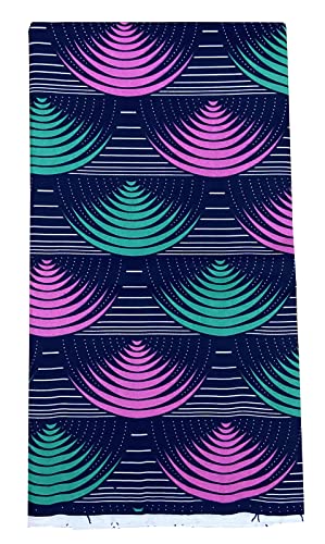 African Wax Fabrics Ethnic Ankara Wax Print 6 Yards for Party Dresses and DIY Upholstery Fabrics (P48)