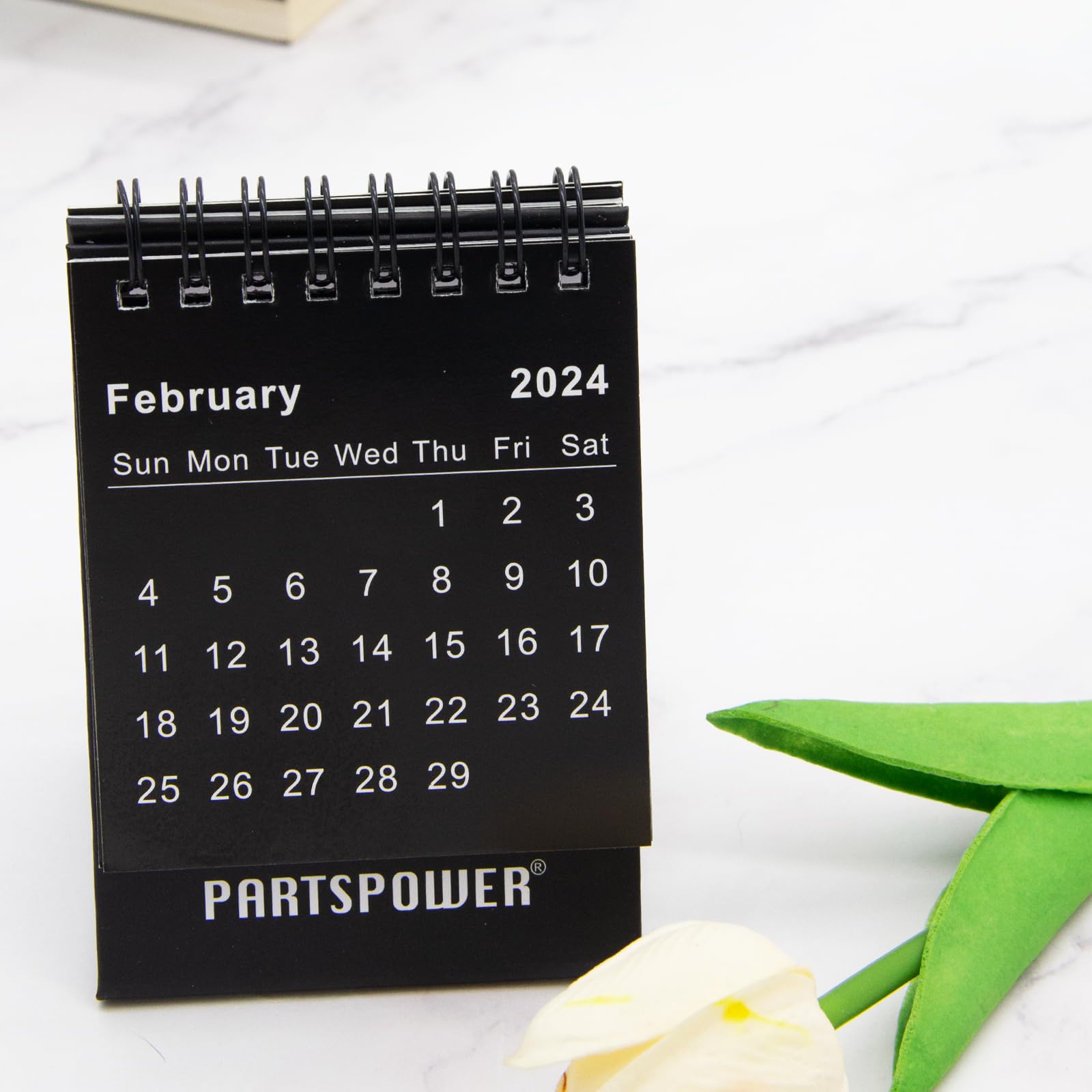 2024 Mini Desk Calendar Small Desk Calendar, 17 Months Runs from August 2023 to December 2024, 3x4.2 Inch Standing Flip Monthly Pages, 250gsm High Thickness Paper (Black)