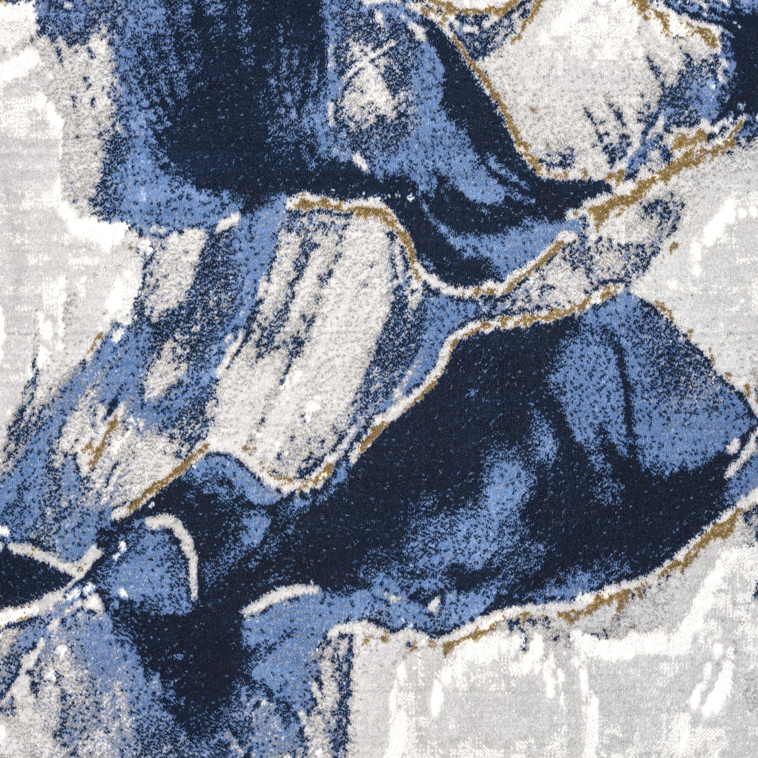 Abani Regal Collection Area Rug - Abstract Grey Blue Design - 8' x 10' - for Living Room, Bedroom & Office