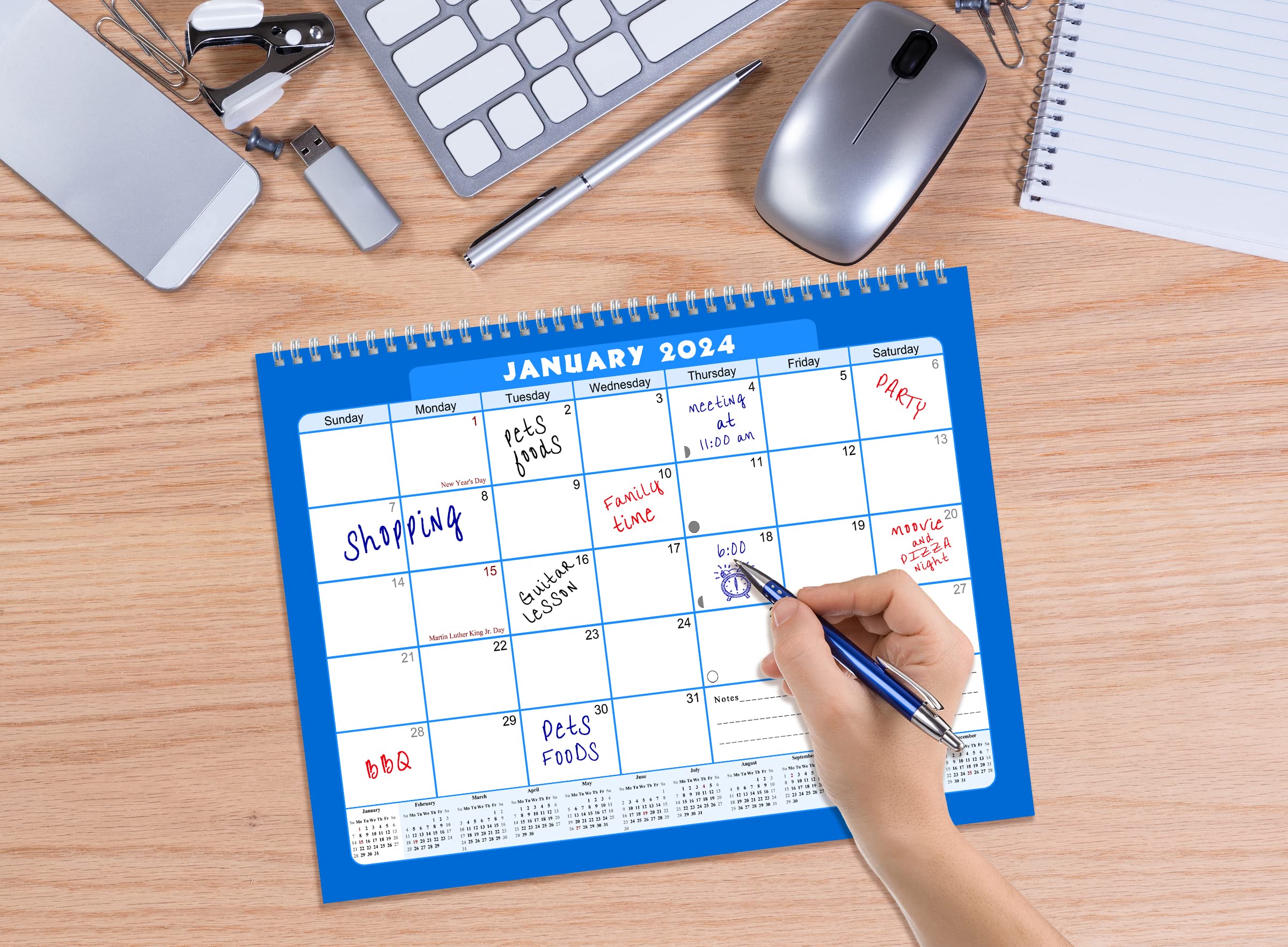 2024 Monthly Desktop/Wall Calendar/Planner - Habit Tracker - Daily, Weekly & Monthly Goal Motivational Habit Tracking Journal Inspirational - (Edition #06)