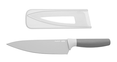 Berghoff Leo Ceramic Coated Non-Stick Chefs Knife with Soft Touch Handle, 19cm, Stainless Steel, Grey, 6.5 x 34 x 2.5 cm