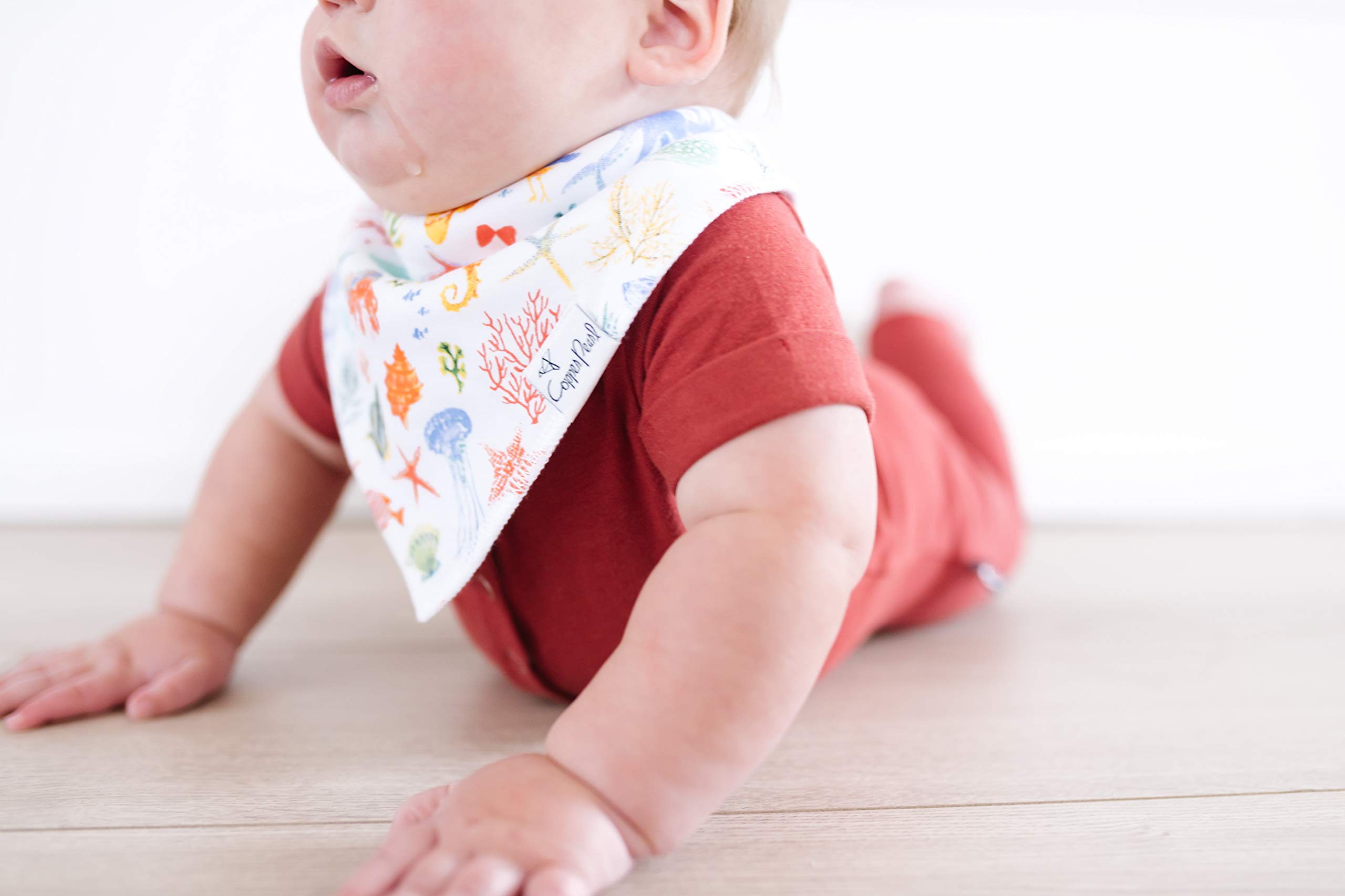 Copper Pearl Baby Bandana Drool Bibs for Drooling and Teething Gift Set 'Nautical' (Pack of 4)