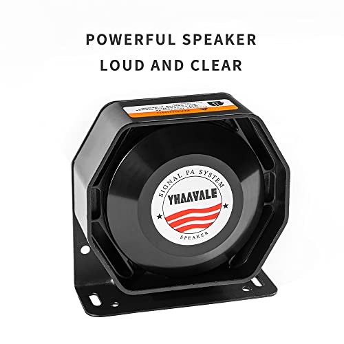 YHAAVALE MP3 Multifunction Police Siren,Bluetooth Y300 Amplifier,Metal Flat Speaker,Electric Emergency Signal Division PA System for Vehicles