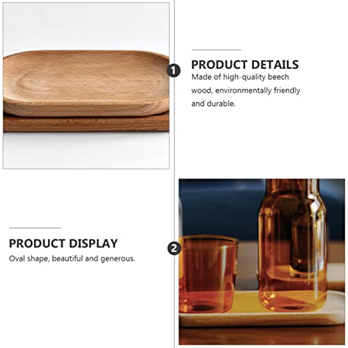 4pcs Rectangular Trays Table Wooden Decoration Appetizers Appetizer Dessert Retro Cuake Japanese Plates Wedding Dish Nut Coffee Tray, Dinne Kitchen Pastries for Bars