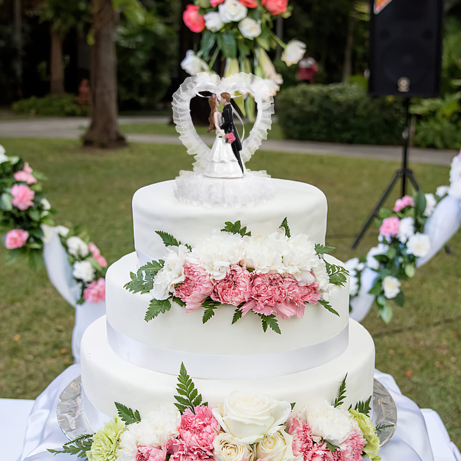 Abaodam Bride & Groom Cake Topper Couple Cake Decoration for Wedding Engagement Party Mr and Mrs Anniversary