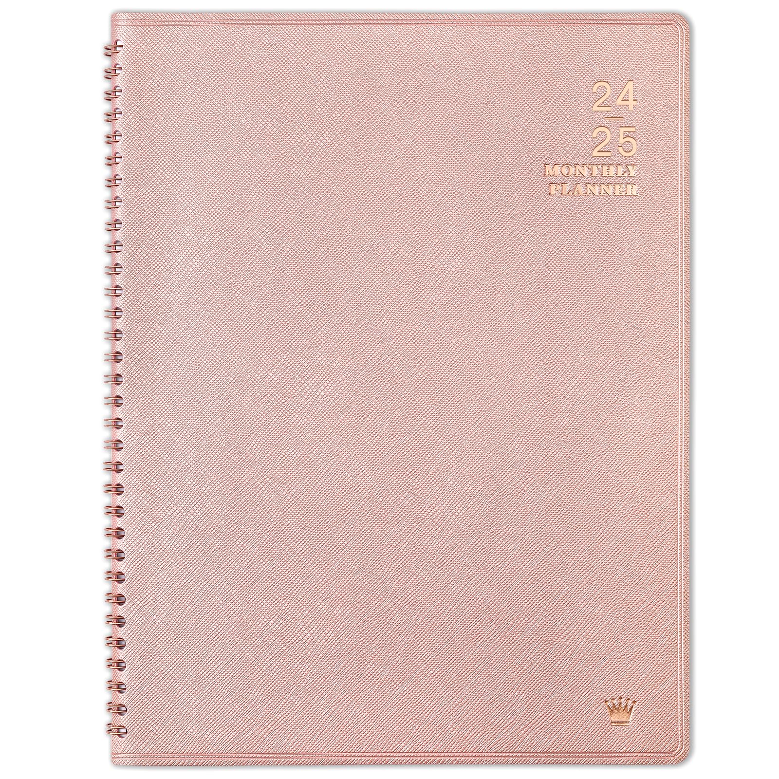 2024-2025 Monthly Planner - Monthly Calendar/Planner 2024-2025, JUL. 2024 - DEC. 2025, 9'' x 11'', 18 Monthly Planner Spiral Bound with Soft Leather Cover, 15 Note Pages, Monthly Tab, Inner Pocket
