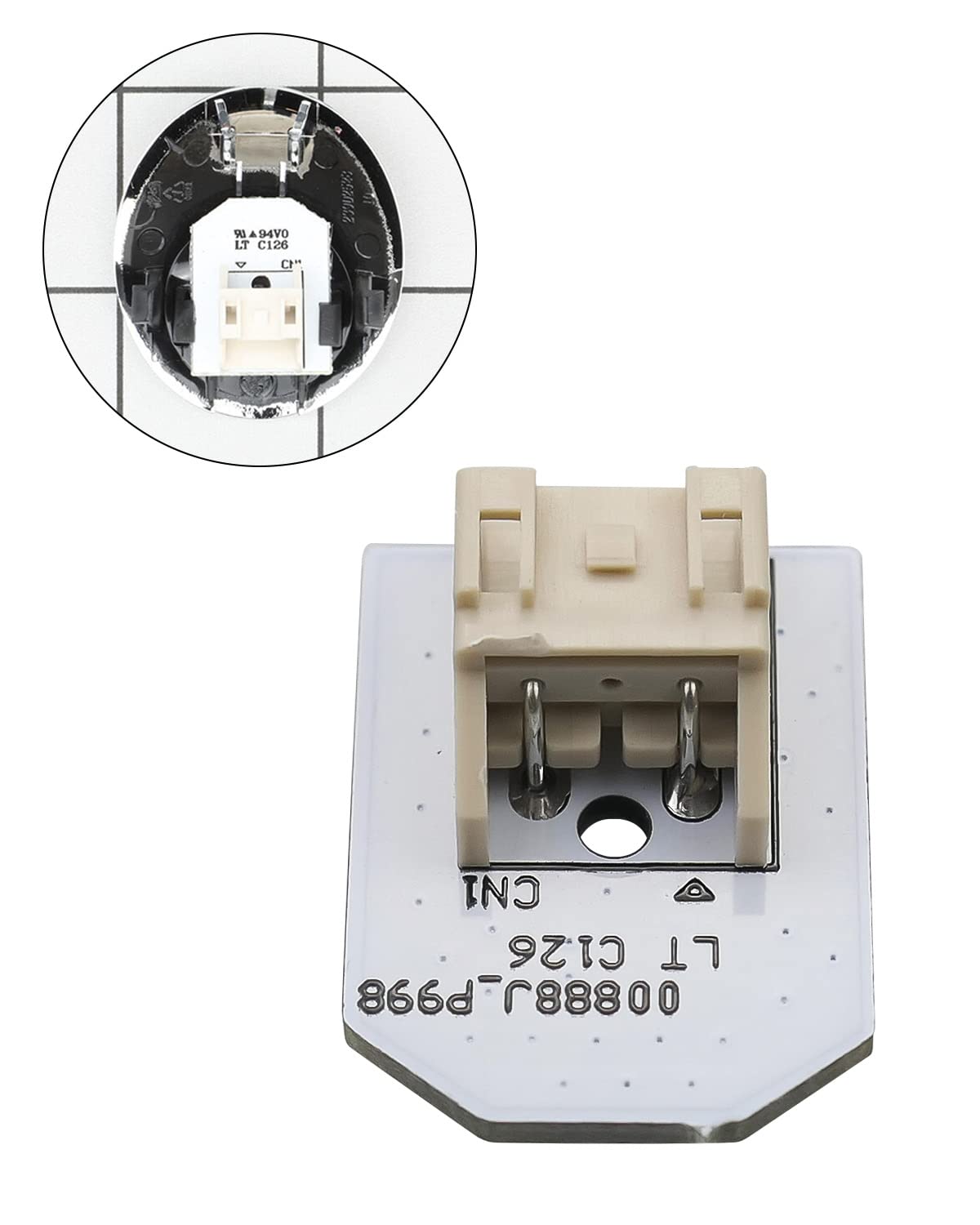 EMIHO WR55X11132 Refrigerator Light Bulb Fit for GE Refrigerator, LED Light Replace WR55X25754 WR55X30602 PS4704284 AP6261806 AP5646375, No Cover Only LED PCB Board