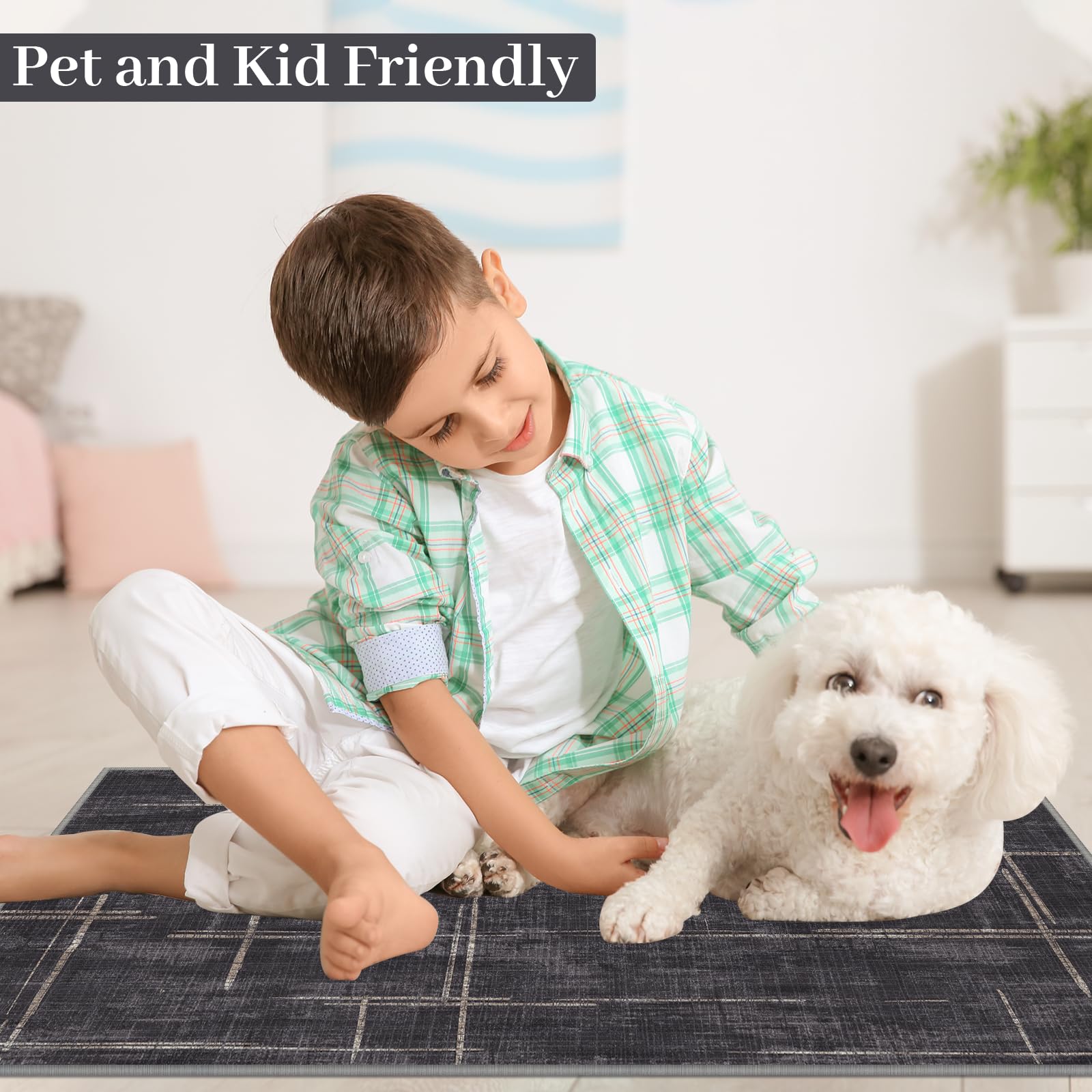 3'x5' Area Rug for Living Room Non-Slip,Machine Low-Pile Throw Soft Washable Area Rugs,Pink Rug for Bedroom Kitchen Dining Room Laundry
