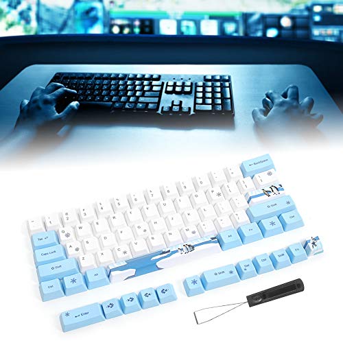214 73 Pcs PBT Sublimation FiveFaced Dyed Keycaps PC Parts with Rich Colors,for Mechanical Gaming Keyboard (6064 Penguins)