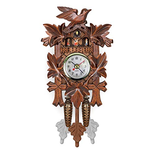 Par [ 1xAA Battery (not Included) ] Antique Wooden Cuckoo Wall Clock Bird Time Bell Swing Alarm Watch Home Restaurant Decoration/for Room, Study, Bedroom, Office, Hotel