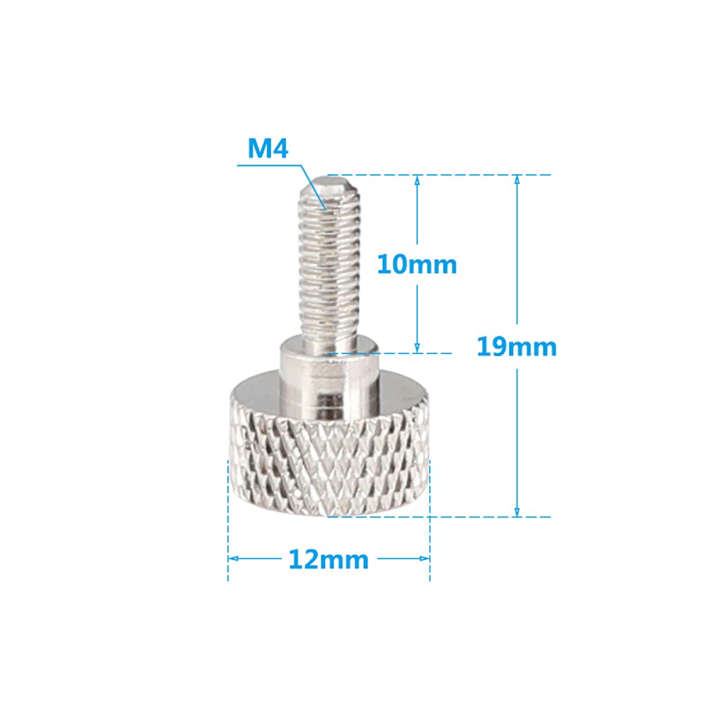 CAMVATE M4 Thumb Screw Button Head Cap Screw Brass Nickel (2 Pieces) - 1988