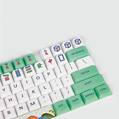 Mahjong Style PBT Dye-sub Keycaps with Puller for 61/64/87/96/104 Keys GH60 RK61 Matrix Joke Custom Mechanical Gaming Keyboard
