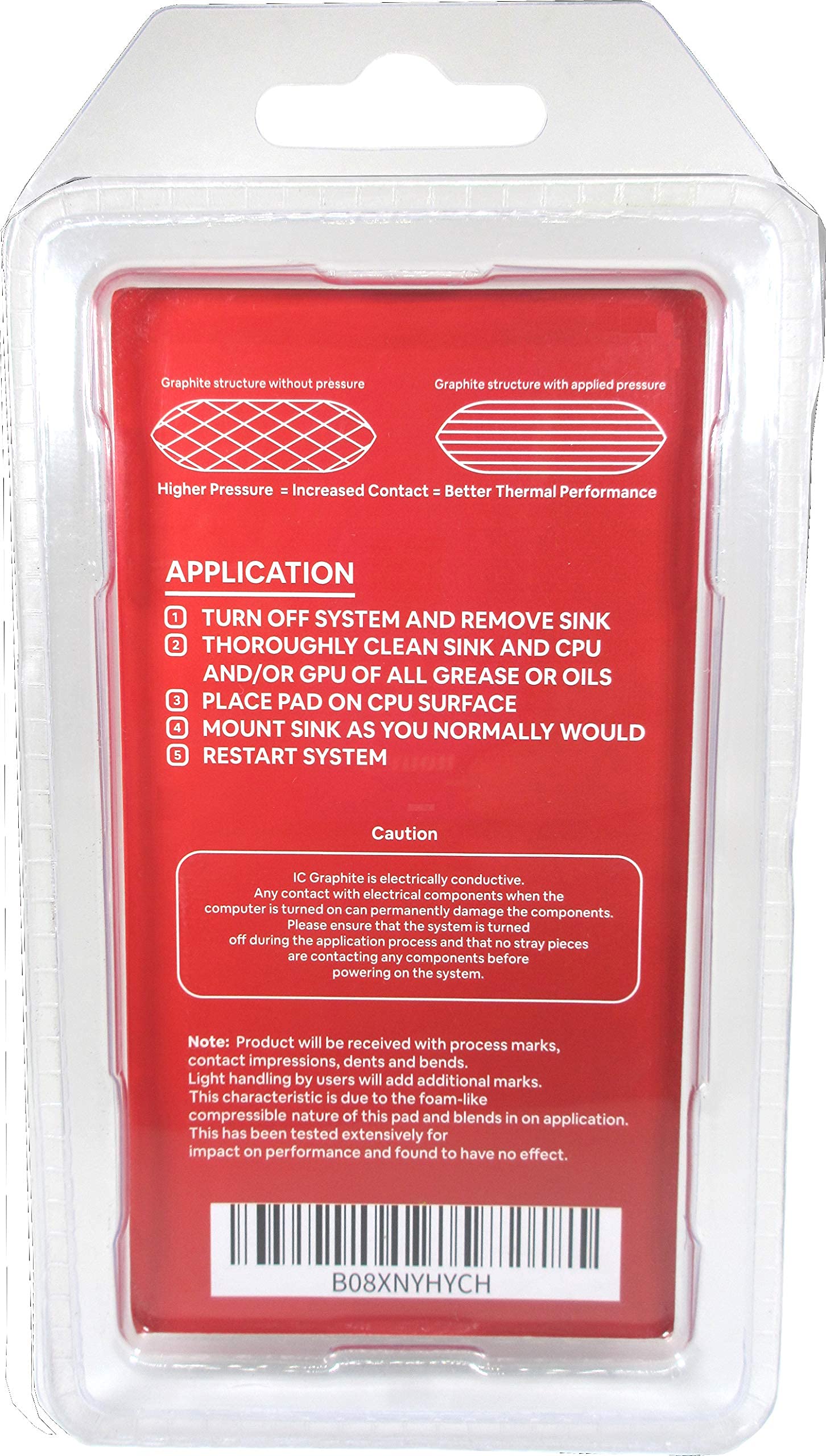 IC Graphite High Compression Thermal Pad - Permanent Replacement for Thermal Paste/Grease (30X30 mm 5-Pack)