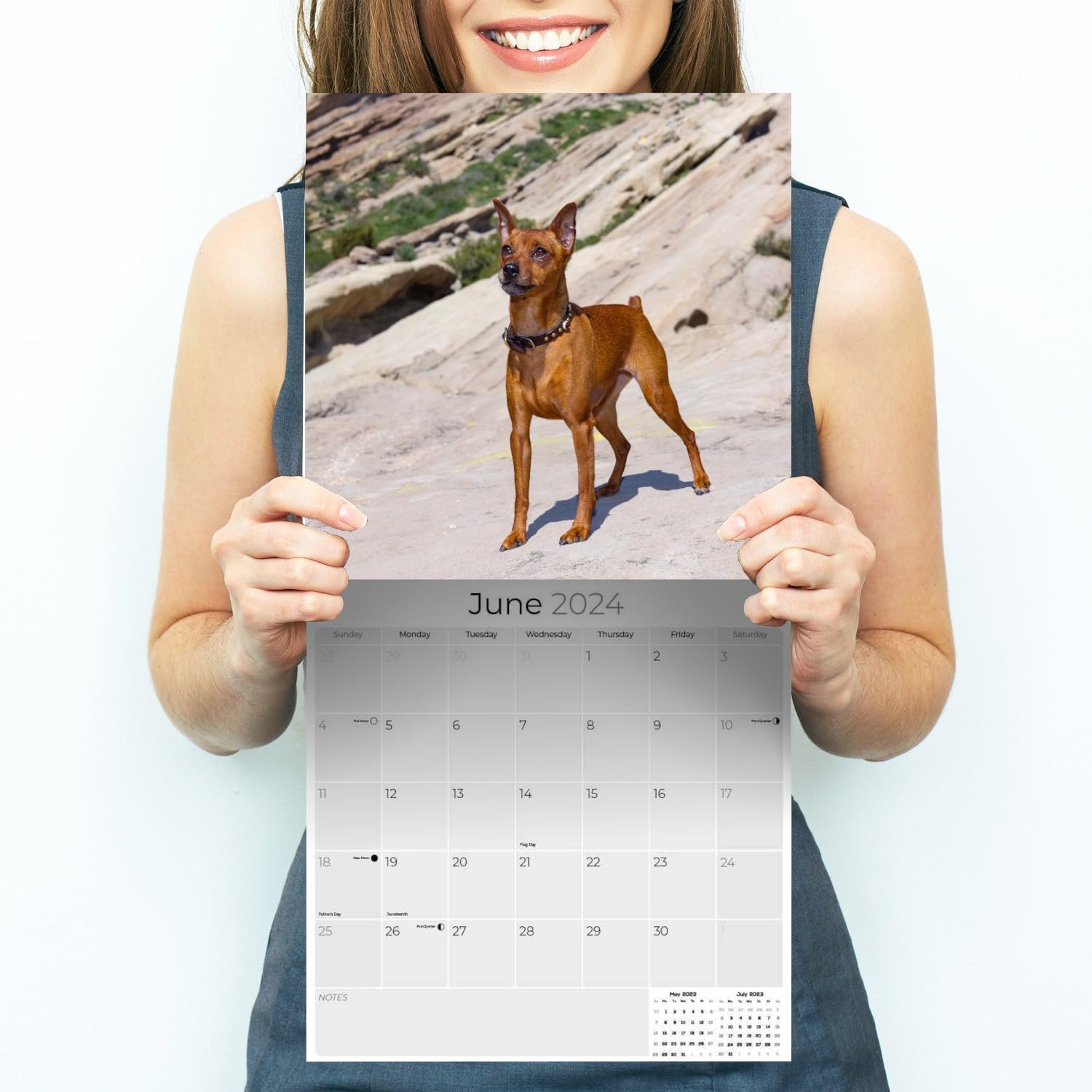 2023 2024 Miniature Pinscher Calendar - Dog Breed Monthly Wall Calendar - 12 x 24 Open - Thick No-Bleed Paper - Giftable - Academic Teacher's Planner Calendar Organizing & Planning - Made in USA
