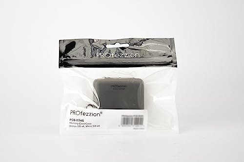 PROfezzion SD Card Holder Case Water-Resistant: Portable 12 Slots Memory Card Case for 8 Micro SD Card & 4 SD/SDXC/SDHC Card, Memory Card Hard Carrying Box Keeper Protector with Rubber Interior Grey