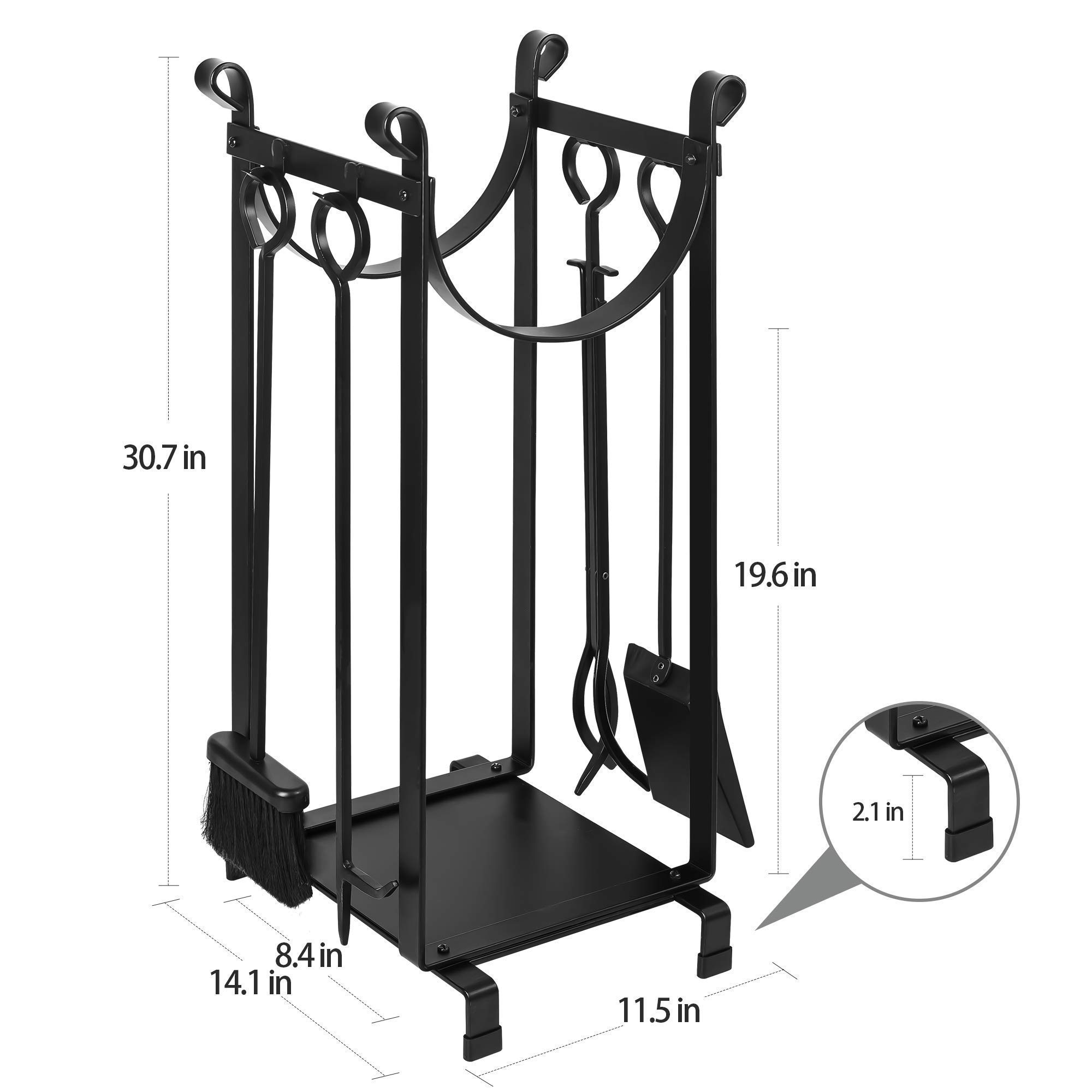 Amagabeli Fireplace Log Grate 24 inch Wide Bundle 30.7in Tall Fireplace Log Rack