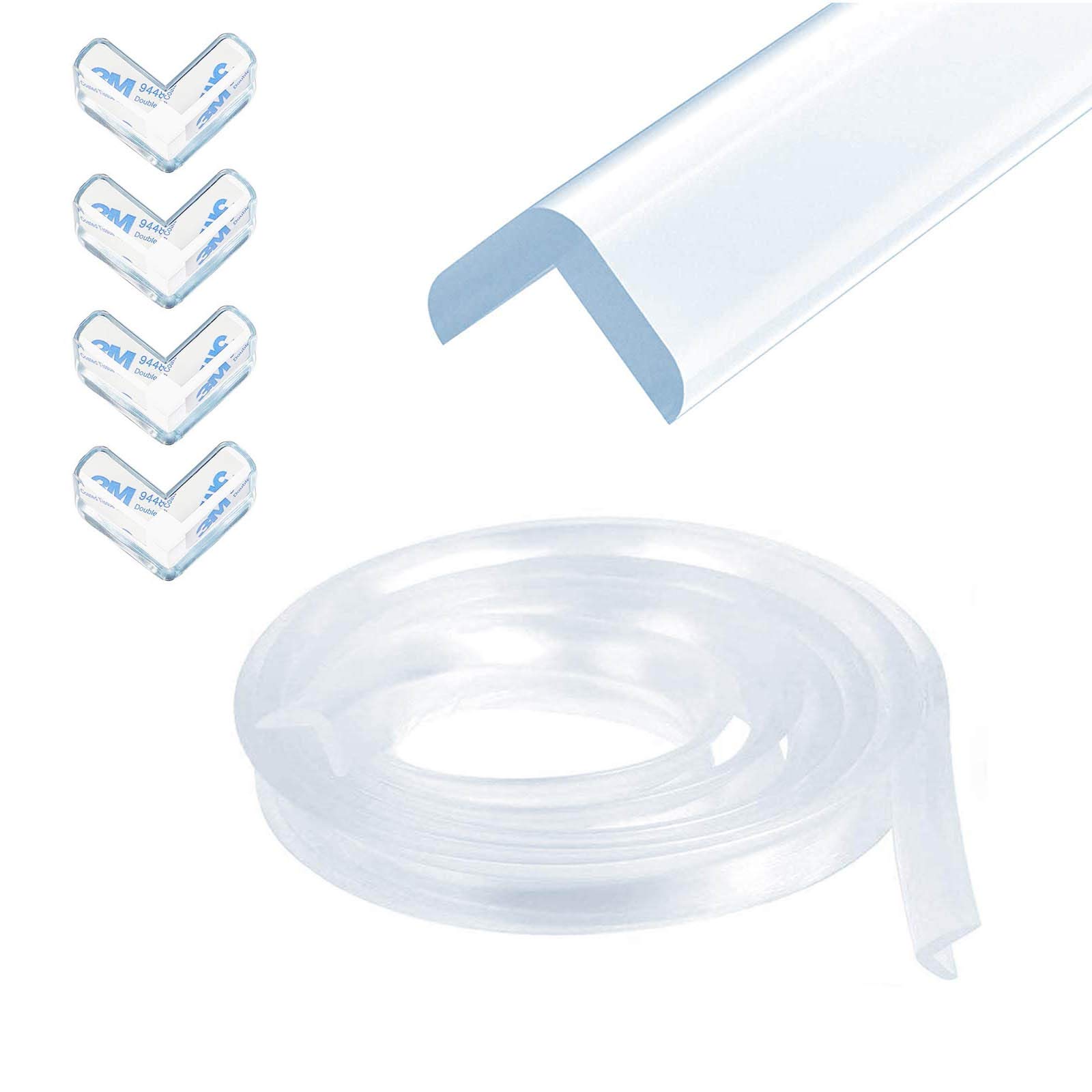 Corner Guards Child Safety - Soft Baby Proofing Furniture Edge Corner Protector Clear Soft Silicone Table Corners Protection Child Safety Kit Bumper Strip 20ft(6m) Toddler Corner Protector(4 Pack)