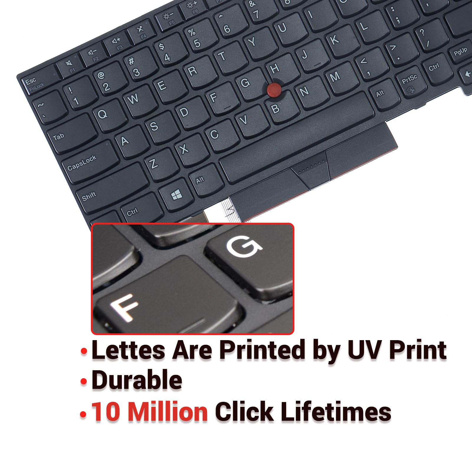 LeFix US Non-Backlit Keyboard Replacement Compatible with Lenovo Thinkpad E580 E585 E590 E595|T590 |L580 L590 |FRUs 01YP560 01YP720 01YP640