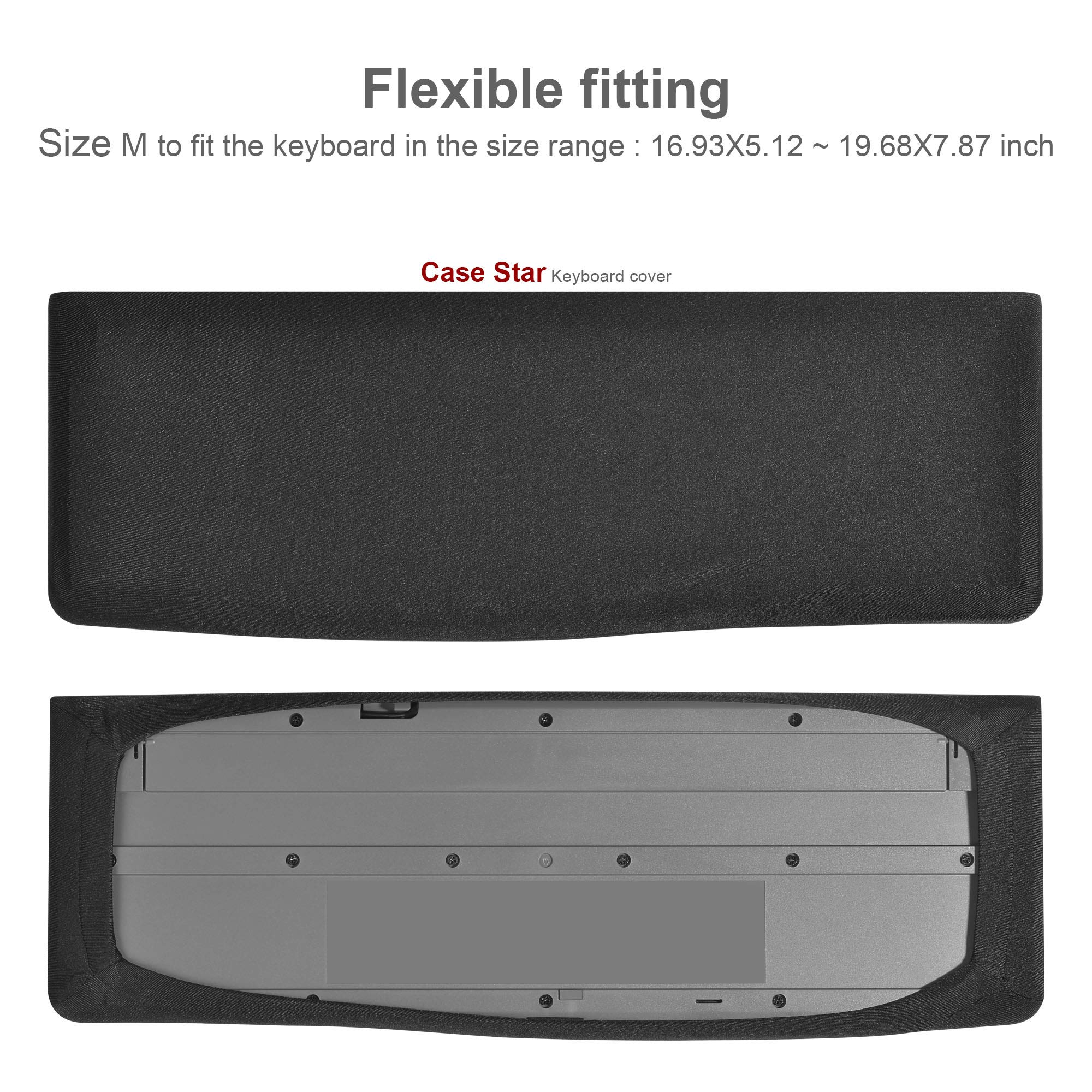 Case Star Stretchable Computer Keyboard Dust Cover for Logitech MK120,MK275, MK270 MK345 Rapoo V500PR0 Razer Dell KB216 KM117 Keyboard Dust Cover (M- Keyboard dust Cover)