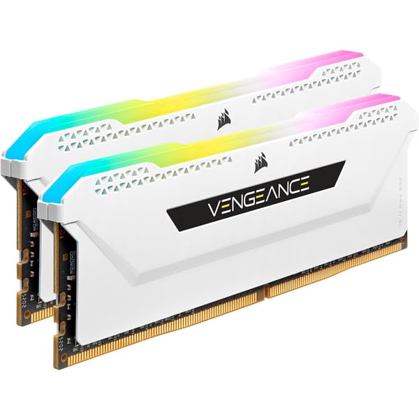 Corsair Vengeance RGB Pro SL 16GB (2x8GB) DDR4 3200 (PC4-25600) C16 1.35V Desktop Memory - White (CMH16GX4M2E3200C16W)