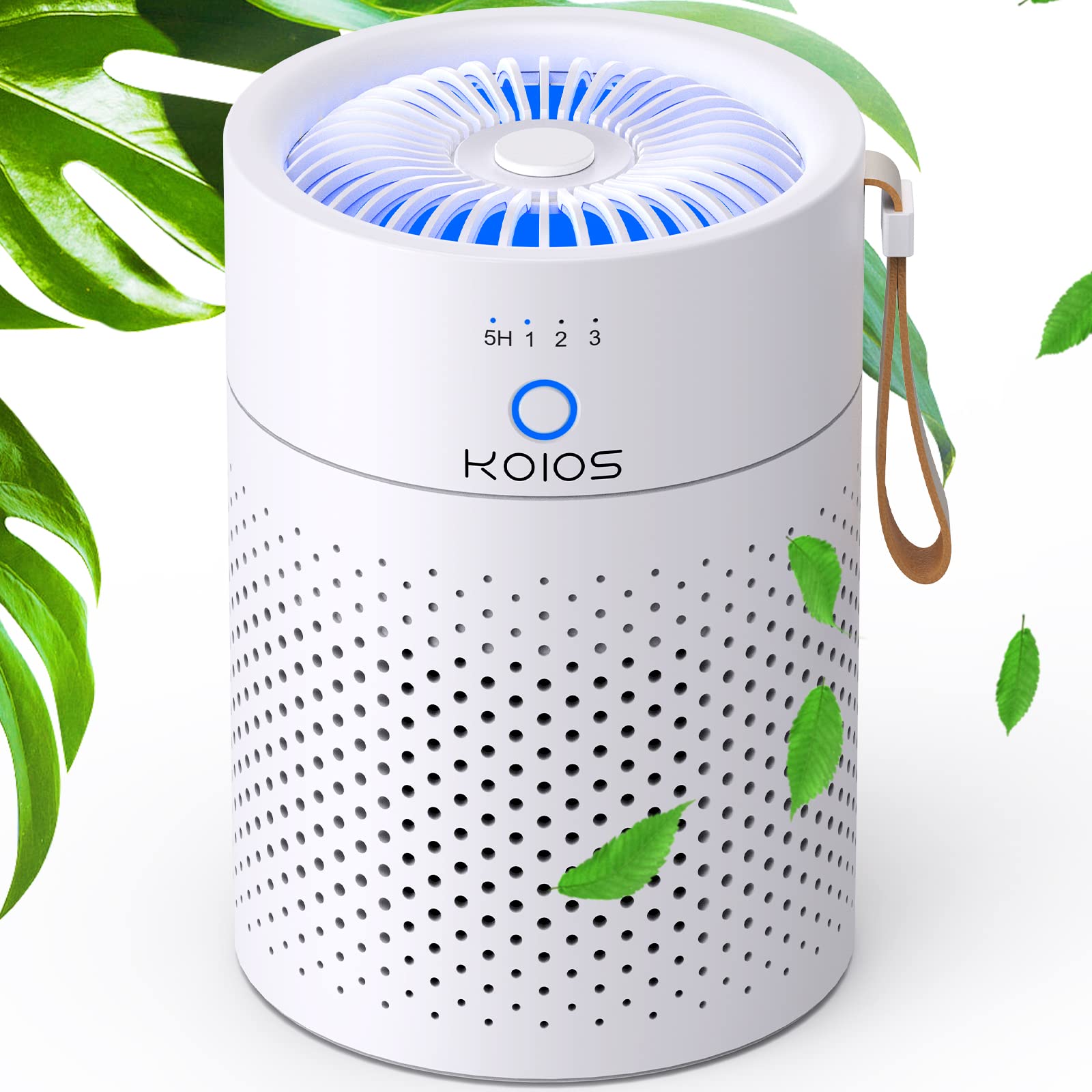 Air Purifiers for Home, KOIOS H13 HEPA Air Purifier for Bedroom Small Room Office Desk, Air Filter for Pets Hair Dander Smoke Pollen, Night Light,100% Ozone Free