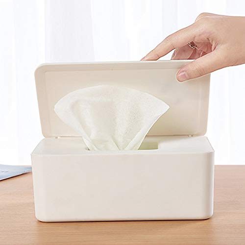 GQZ Wet Wipes Dispenser Holder Dust Proof Tissue Storage Box Case with Sealed Lid for Home Office Desk Keeps Wipes Fresh,Wipe Container