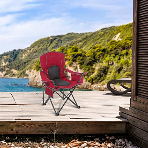ARROWHEAD OUTDOOR Portable Folding Camping Quad Chair w/ 4-Can Cooler, Cup-Holder, Heavy-Duty Carrying Bag, Padded Armrests, Supports up to 330lbs, USA-Based Support