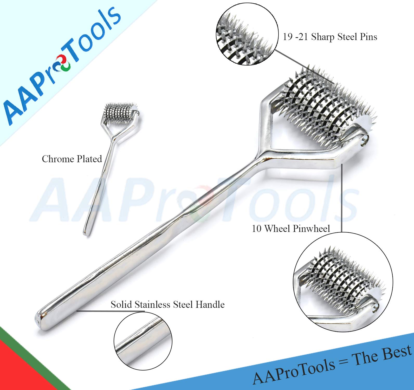 AAProTools Diagnostic NEUROLOGICAL Instruments WARTENBERG Sensory Pinwheel PIN Wheel 10 Head
