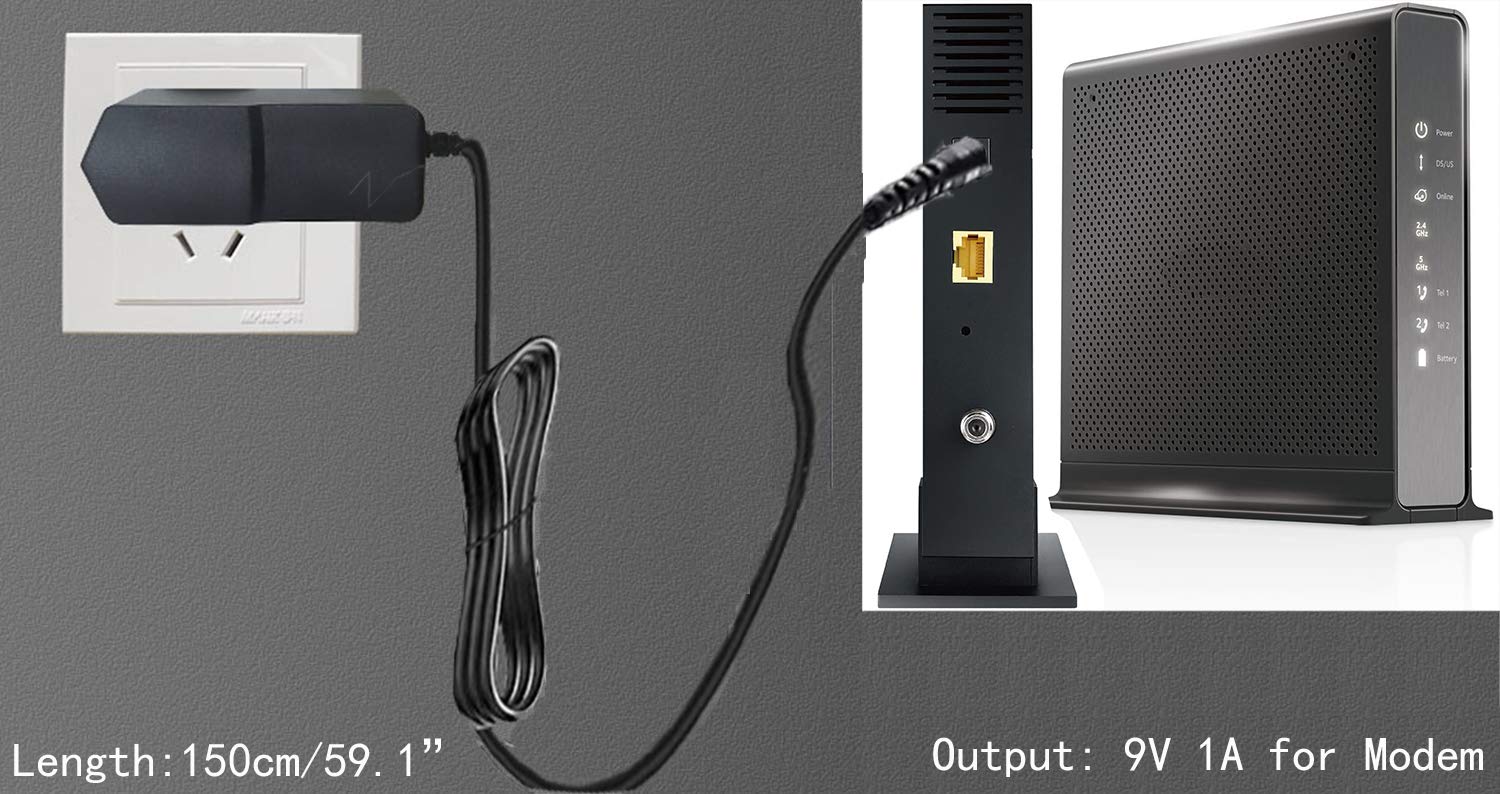 DC 9V 1A AC to DC Switching Power Supply Adapter Input 100-240V, Output 9V DC 1A Transformer Charger