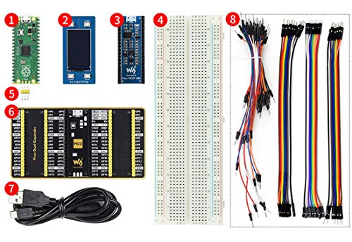 Raspberry Pi Pico Evaluation Kit Package B with The Pico + Color LCD + IMU Sensor + GPIO Expander and Cables
