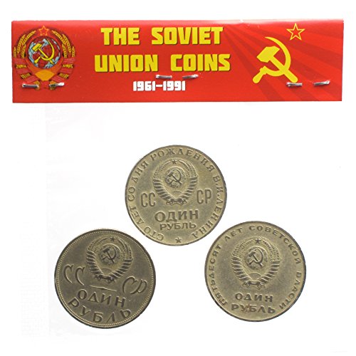 3 X USSR Soviet Russia Commemorative 1 Ruble Coins Set Lenin Head, Hand, Soldier