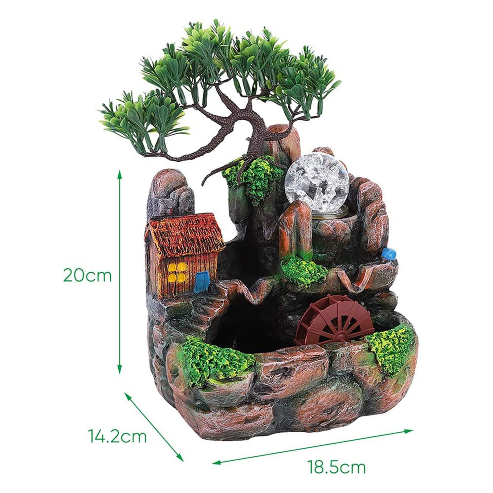 AMAVIP Rockery Stream Tabletop Fountain, Zen Meditation Indoor Waterfall Feature with Automatic Pump, for Home Office Bedroom Desk Decoration (Style 3)