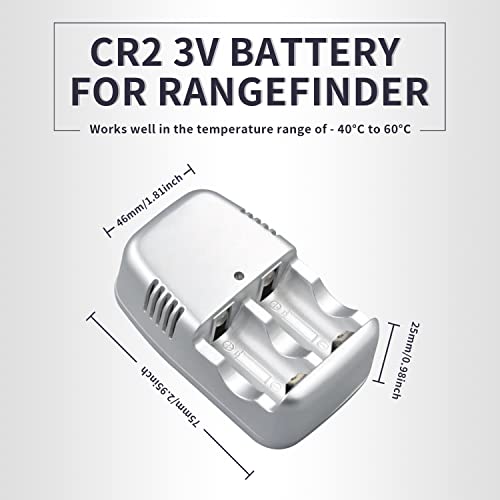 AOBOO CR2 Rechargeable Battery and Fast Charging head-300 mAh 3V Two-Pack Household Battery for Golf rangefinder, Telescope, Electric, Alarm and Other Equipment
