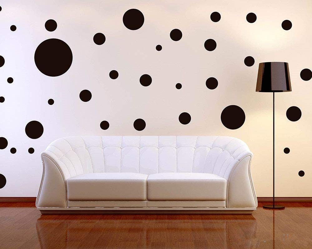Assorted Sizes Removable Black Dot Mix Wall Decals 268 PCS for Kids Room Decoration +"Dots, Polka"+"Stickers"+"Easy to Peel Easy to Stick" + Metallic Vinyl Decor by BUGYBAGY (Black Dot, Mix) (Black)