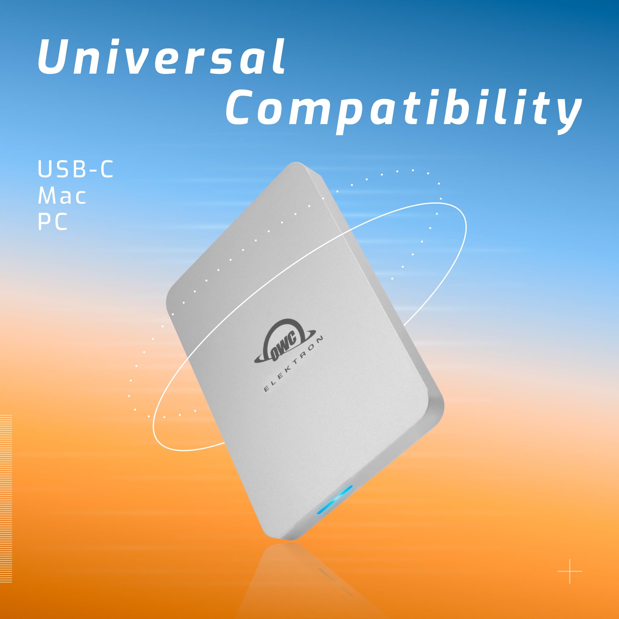 OWC Envoy Pro Elektron Portable 2TB SSD, Super Fast External SSD with up to 1250MB/s Performance, USB 3.2 Gen 2 and USB 2.0/3.0 Backwards and Universally Compatible, NVMe Powered Portable SSD