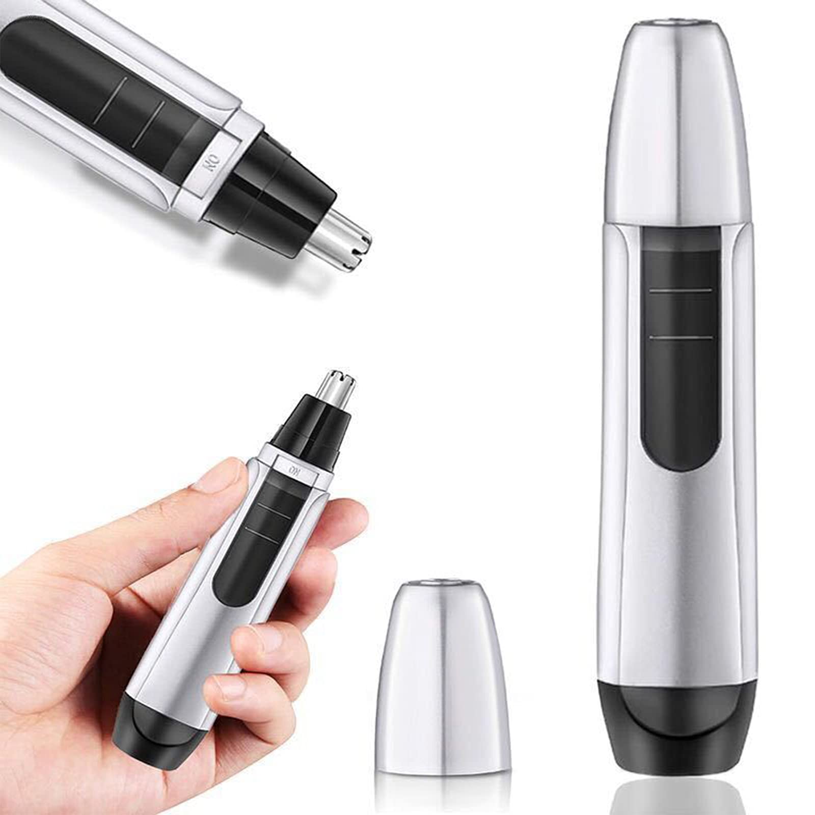 MICPANG Nose Hair Trimmer for Men and Women Ear and Nose Hair Clipper Professional Painless Eyebrow and Facial Hair Trimmer Battery-Operated with Washable Head