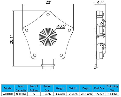 Amarite Machine Skate 8800lbs Capacity-Heavy Duty Machinery Mover Dollies with 360 Degree 5 Swivel Rollers for Industrial Use - Equipment Skates Moving Roller for Warehouse and Workshop Transporting