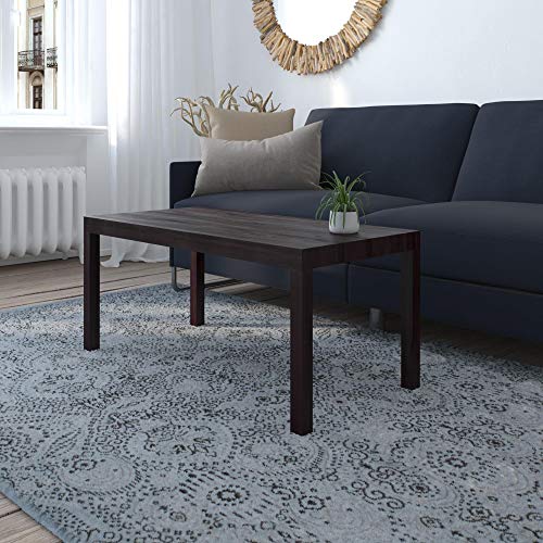 Ameriwood Home Parsons Coffee Table, Espresso, 19 in x 39 in x 18 in (D x W x H)