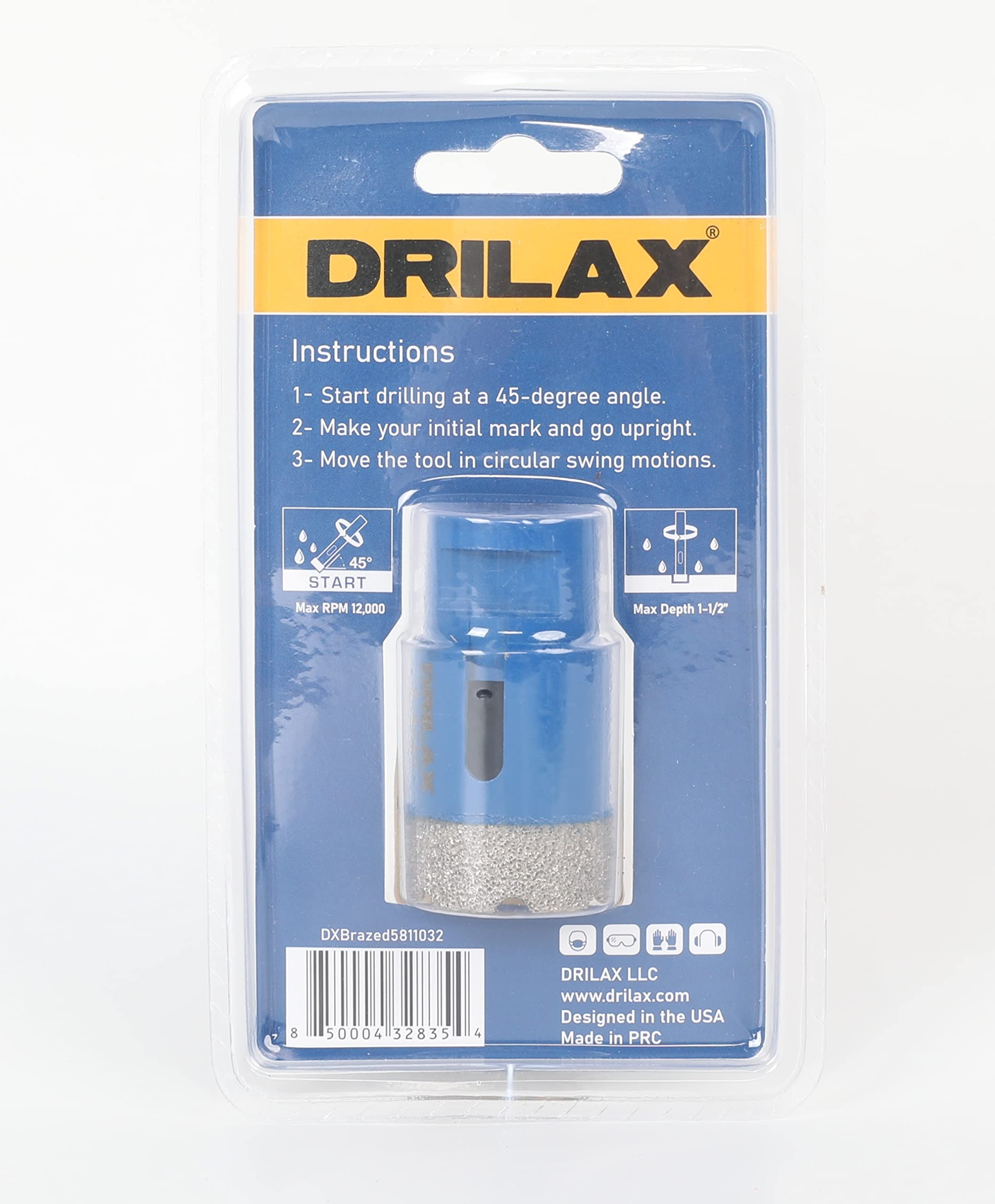 Diamond Hole Saw for Angle Grinders Masonry Concrete Granite Quartz Porcelain Ceramic Tile Hole Saw Brick 5/8"-11 Threaded Connection Heavy Duty Diamond Core Hole Saw Dry (1-1/4 inch)