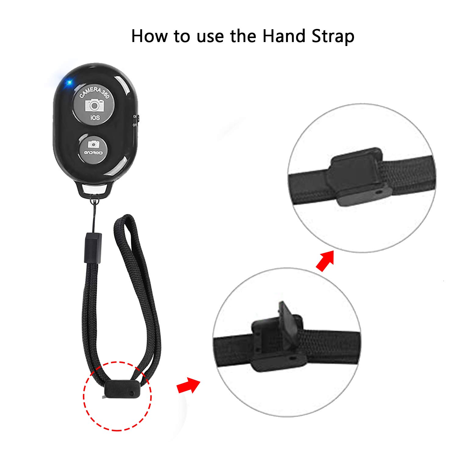 Wireless Remote Shutter for Cellphones and Tablets (3 Pack), AOQIYUE Bluetooth Remote for iPhone/Android Camera Control, Selfie Clicker for Photos and Videos - Wrist Strap Included
