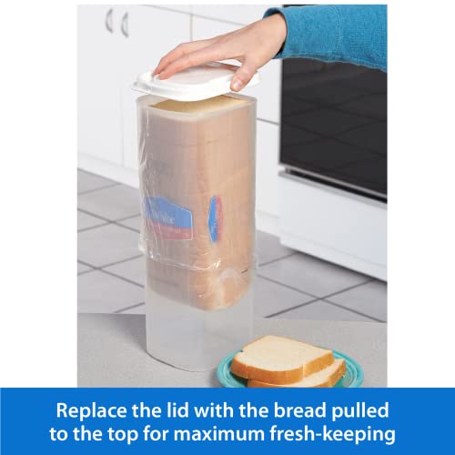 Buddeez Bread Buddy Bread Box β Bread Container & Bread Storage for Kitchen Counter, Sandwich Bread Holder, Bread Saver & Bread Keeper, Bread Bin & Breadbox Countertop Storage, White Lid, (2 Pack)