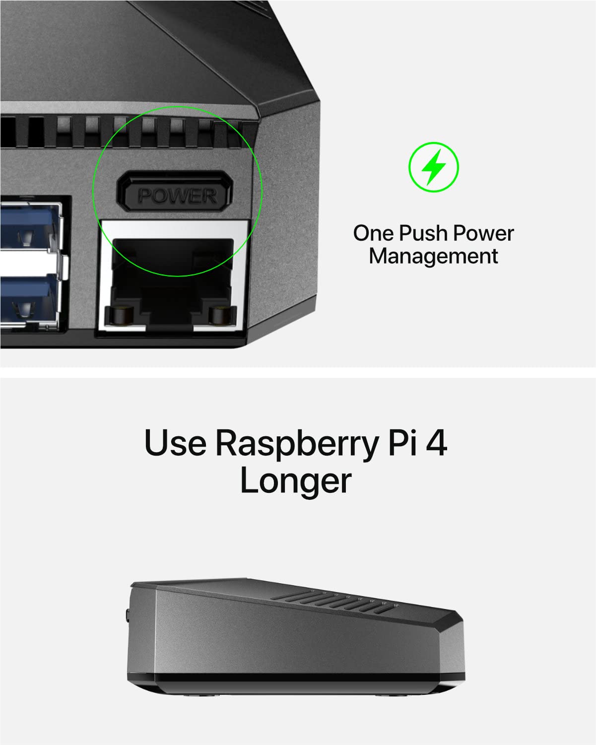 Argon ONE V2 Aluminum Case for Raspberry Pi 4 | with Power Button and Fan