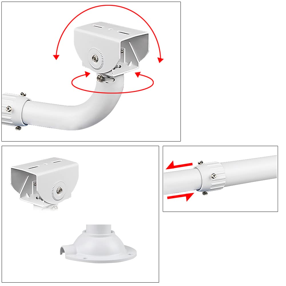 compcctv CCTV Security Camera Mount Bracket, Telescopic Adjustable Universal Camera Wall Mounting Bracket for CCTV Security Camera