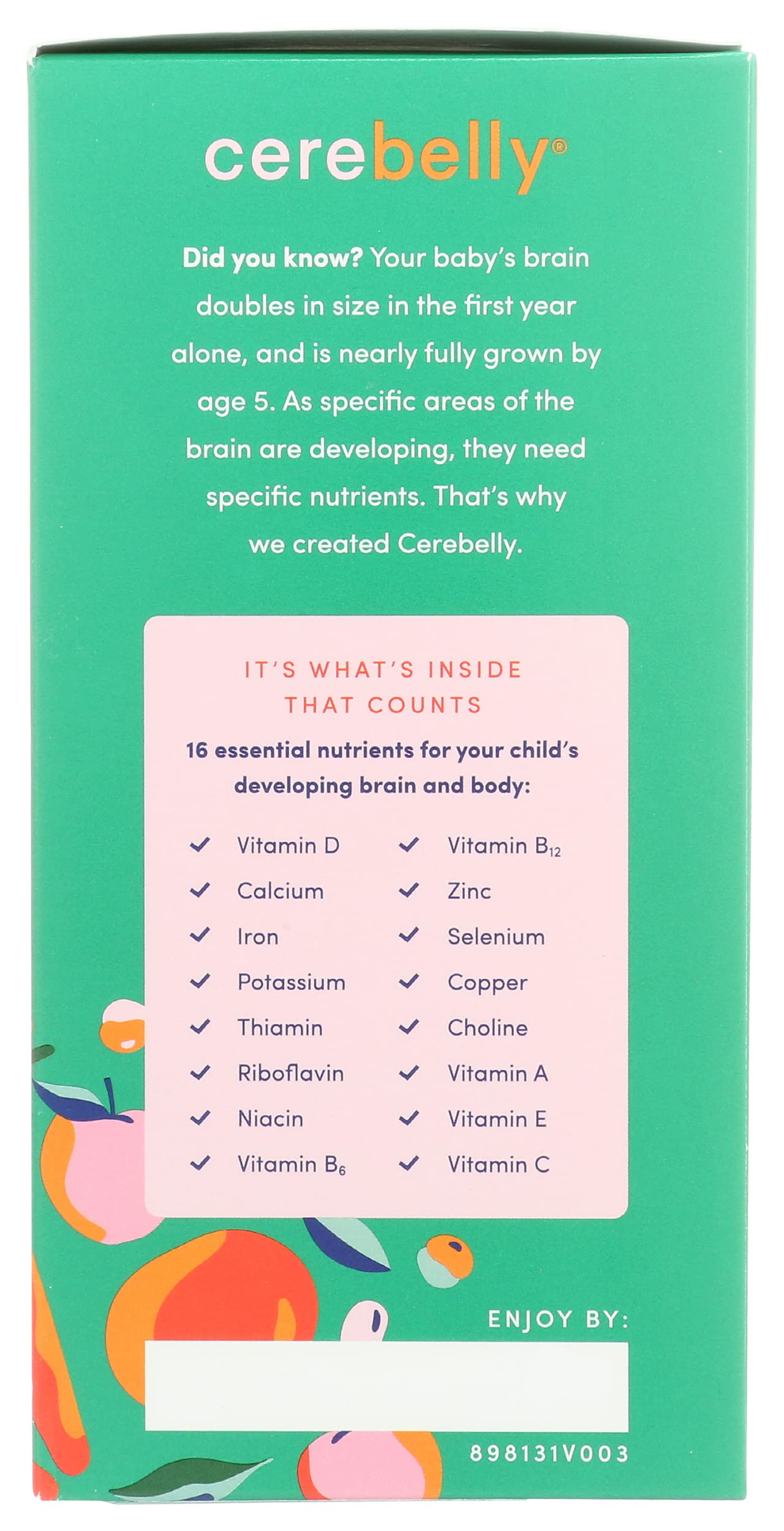 CEREBELLY Organic 10-11 Months Variety Pack Baby Purees 3 Count, 4 OZ