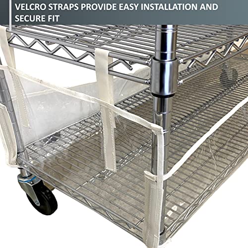 Formosa Covers | Storage Shelving Unit Bottom Rack Cover, See Through PVC (48" W x 18" D x 6" H) (Cover Only)