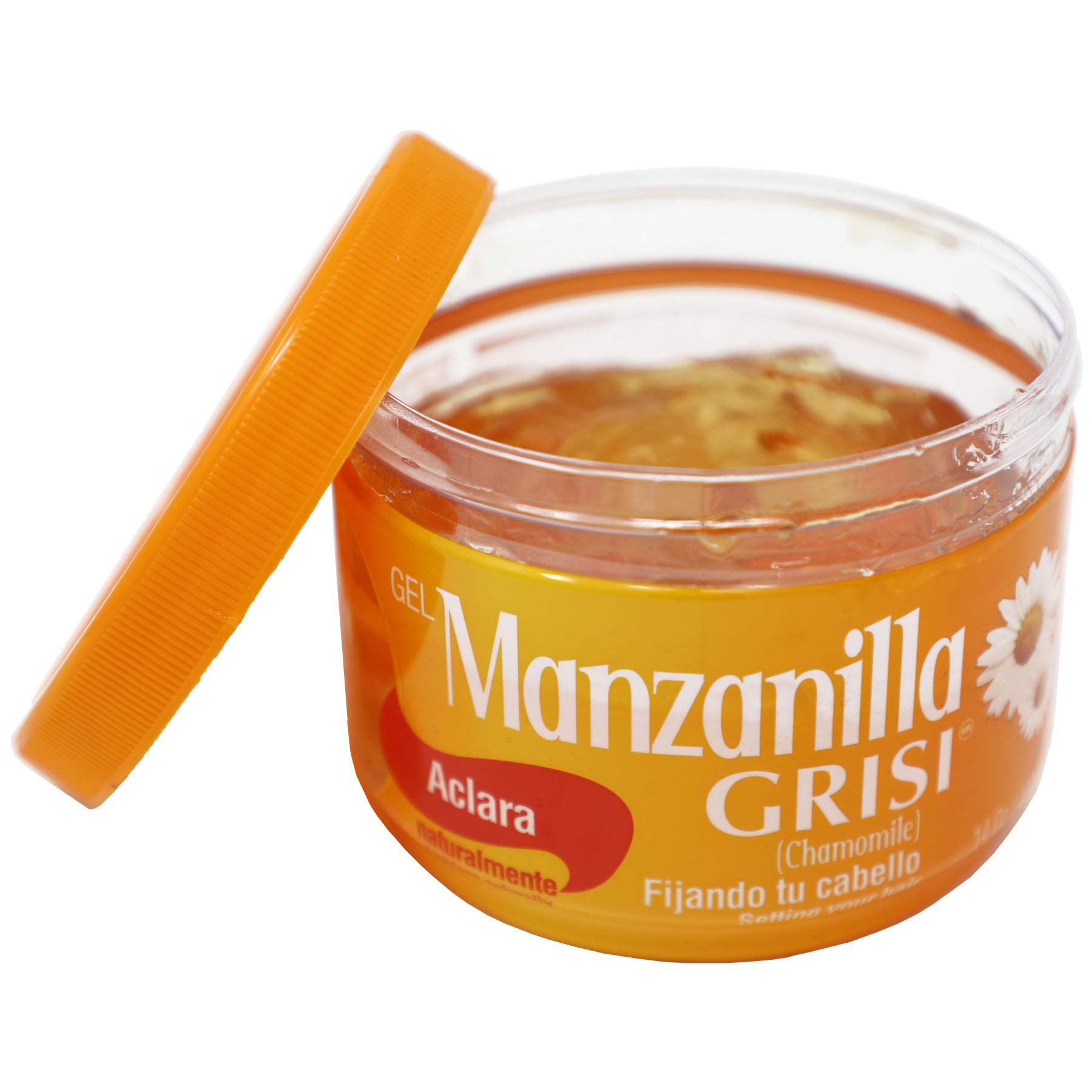 Manzanilla Grisi Chamomile, Styling Hair Gel, Keep your Hairstyle, brighten Naturally, Non-Alcohol Non-Residues 2-Pack of 14 Oz Jars.